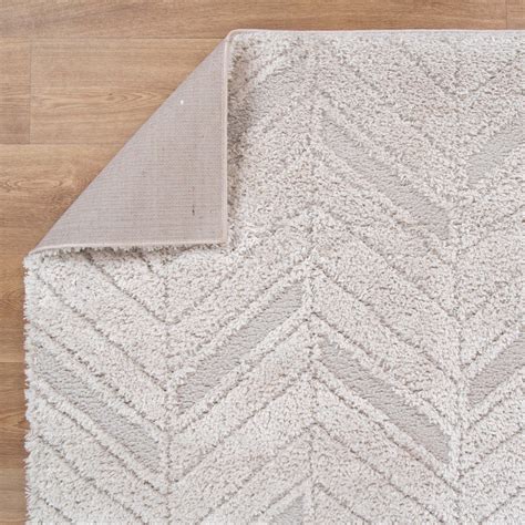 Tender Chevron Beige Shag Rug Ten01 Beige Brand Ventures Pty Ltd
