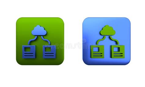 Colorful Cloud Technology Data Transfer And Storage Icon Isolated On