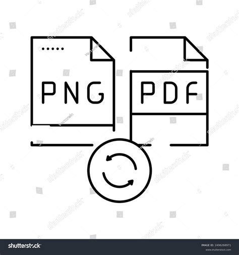Convert Png Pdf File Line Icon Stock Vector Royalty Free Shutterstock