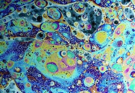 Interference Pattern From Oil On Water Photograph By British Technical Films Science Photo