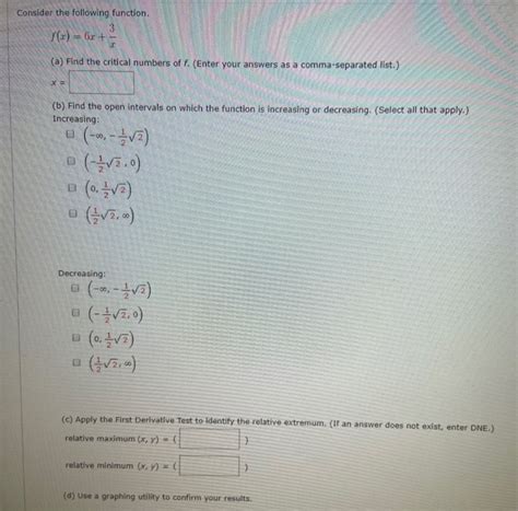 Solved Consider The Following Function F3 6x A