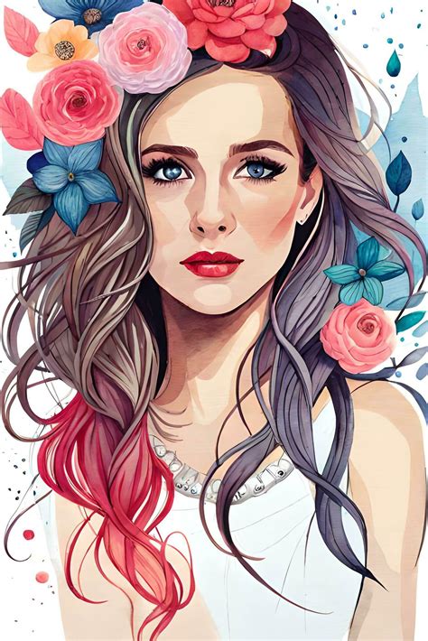 Watercolor Hand Drawn Floral Wedding Invitation Card Template Design Ai