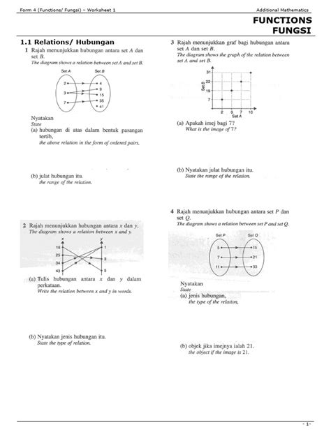 Chapter 1 Functions Worksheet 1 Mt Na Pdf
