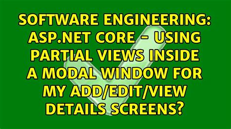 Aspnet Core Using Partial Views Inside A Modal Window For My Add