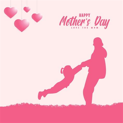 행복한 어머니의 날 일러스트레이터 배경 프리미엄 벡터