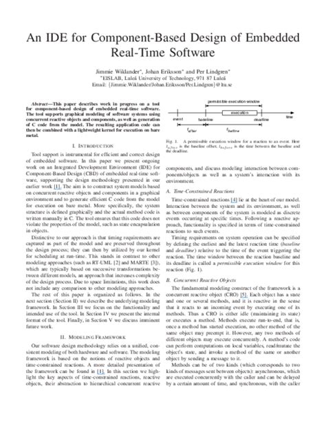 Pdf Enabling Component Based Design For Embedded Real Time Software