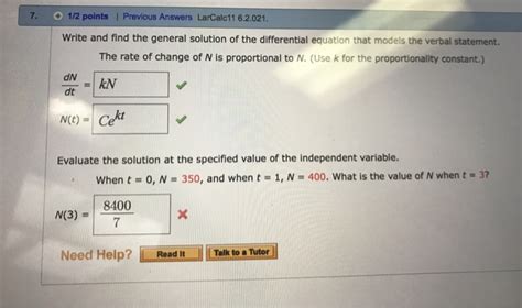 Solved 7 。1 2 Points Previous Answers Larcalc11 62 021
