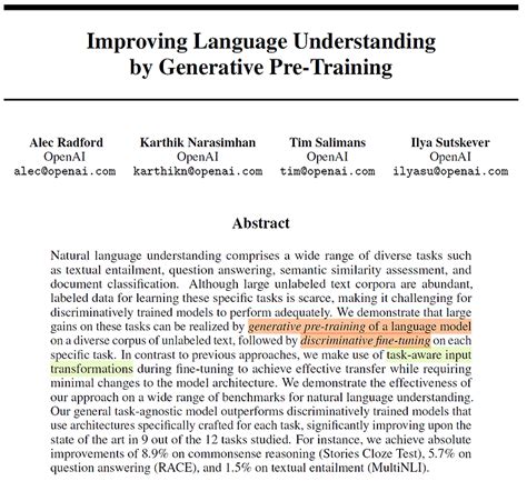 논문리뷰 Gpt 1 Improving Language Understanding By Generative Pre