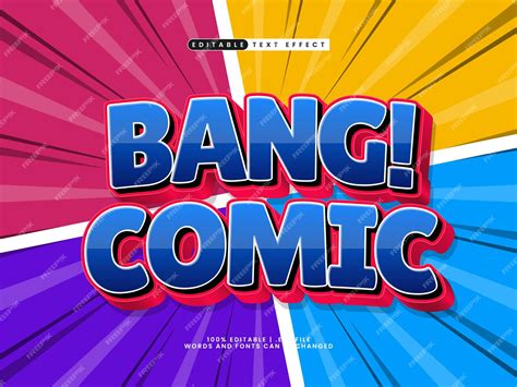 Premium Vector Bang Comic Editable Comic Text Effect Template