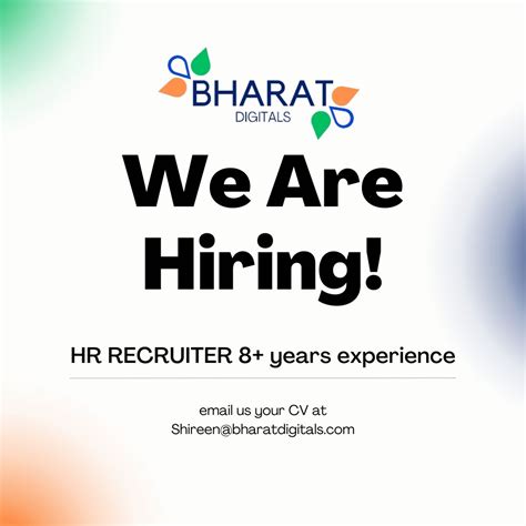 Bharat Digitals On Linkedin Hiring Hrrecruiter Jobopportunity Joinourteam