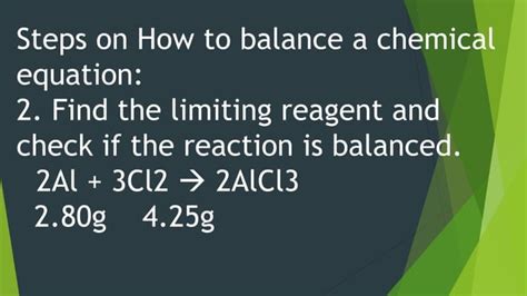 LIMITING REACTANT AND THE AMOUNT OF PRODUCTS FORMED Pptx Chemistry Science