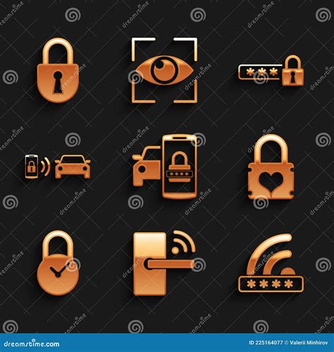 Set Smart Car Security System Digital Door Lock With Wireless Wifi Locked Padlock Heart