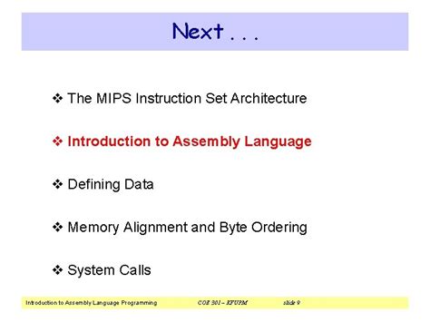 Introduction To Assembly Language Programming Coe 301 Computer