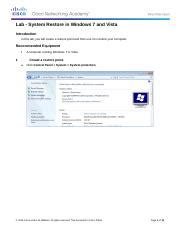 Lab System Restore In Windows Lab System Restore In Windows And Vista