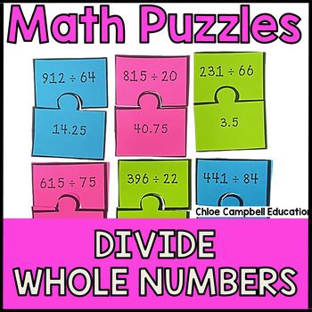 Divide Whole Numbers Matching Game By Chloe Campbell TpT