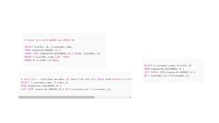 Introduction To The Standard Query Language PPT