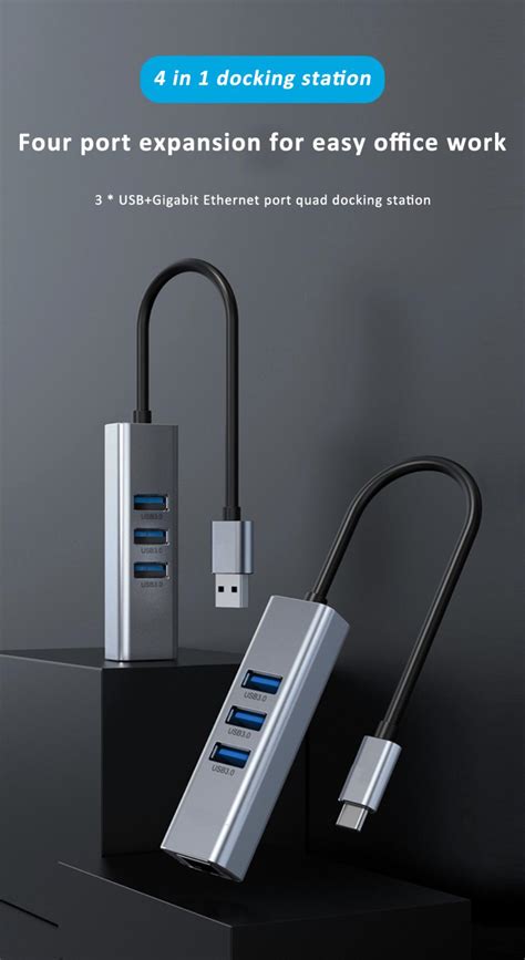 고속 범용 Usb 허브 4포트 Usb 30 허브 케이블 허브 커넥터 스플리터 노트북 액세서리 기가팩토리