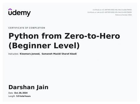 Python Coding Learningjourney Udemy Darshan Jain