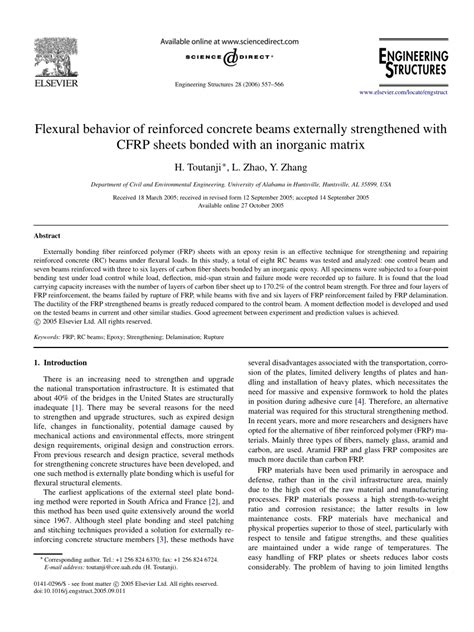 Pdf Flexural Behavior Of Reinforced Concrete Beams Externally Strengthened With Cfrp Sheets