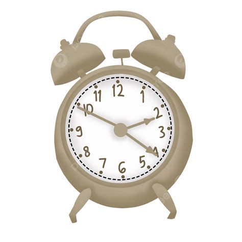 Alarm Clock Illustration In Brown Color Clock Alarm Brown PNG
