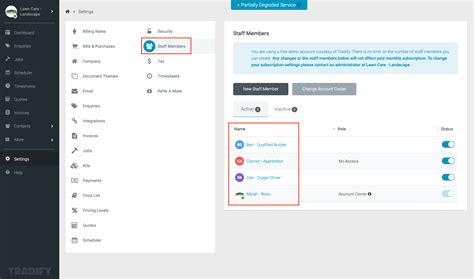 Setting Up A No Access User In Tradify Tradify Help Centre