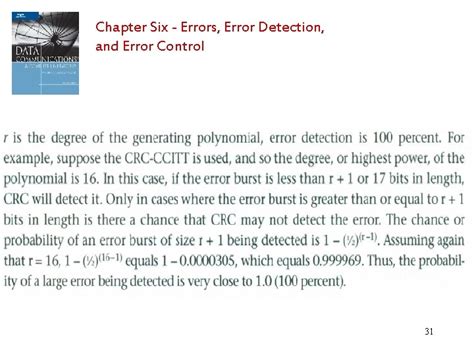 Chapter Six Errors Error Detection And Error Control
