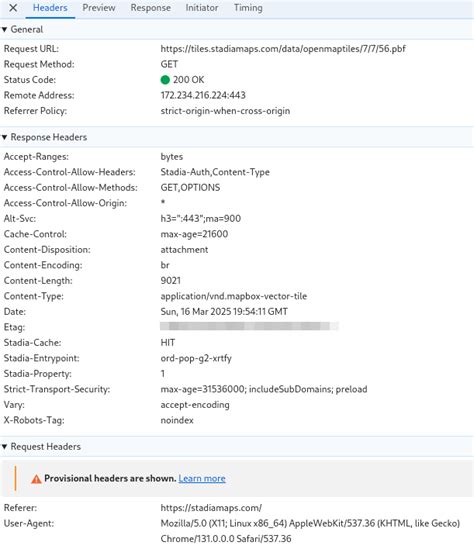 Gathering Debugging Information Stadia Maps Documentation