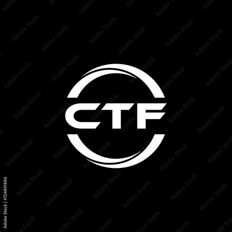 CTF Letter Logo Design With Black Background In Illustrator Cube Logo