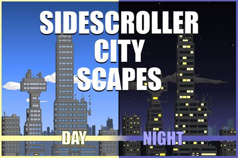Sidescroller City Scapes 2d Environments Unity Asset Store
