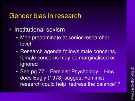 PPT Gender Bias In Psychology PowerPoint Presentation Free Download ID