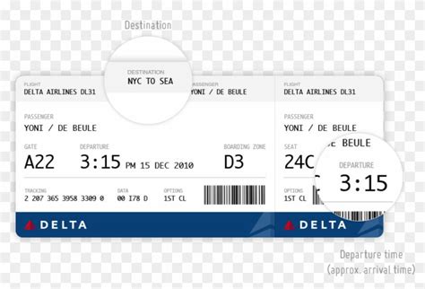 Boarding Pass Illustration Delta Airlines Boarding Pass Hd Png