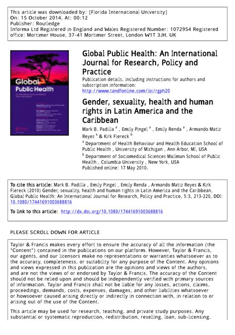 Pdf Gender Sexuality Health And Human Rights In Latin America And
