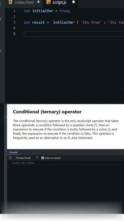 Conditional Ternary Operator In Javascript Beadeveloper Youtube