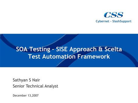Ppt Soa Testing Sise Approach And Scelta Test Automation Framework