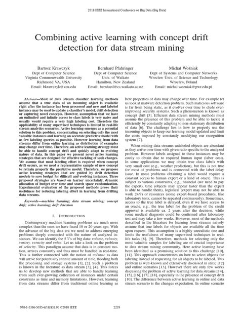 Combining Active Learning With Concept Drift Detection For Data Stream Mining Pdf Learning
