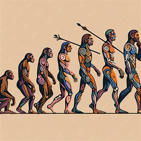 The Evolution Of The Human Species Premium Ai Generated Image