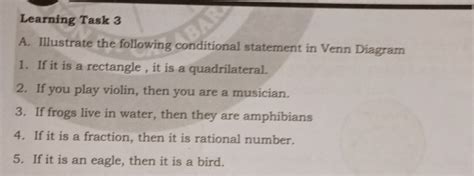 solved learning task 3 a illustrate the following conditional