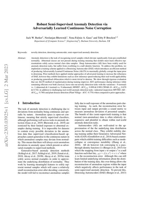 Pdf Robust Semi Supervised Anomaly Detection Via Adversarially