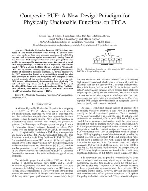 Pdf Composite Puf A New Design Paradigm For Physically Unclonable