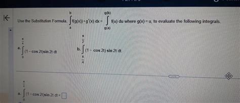 Solved Use The Substitution Formula