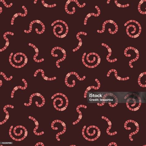 Vector Worms Concept Colorful Seamless Pattern With Earthworms Stock Illustration Download