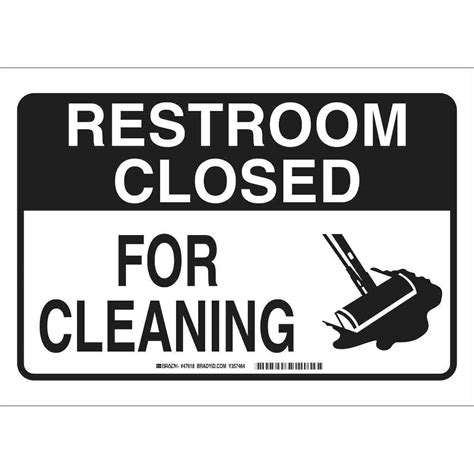 Restroom Closed For Cleaning Sign Brady Part 57080 Brady