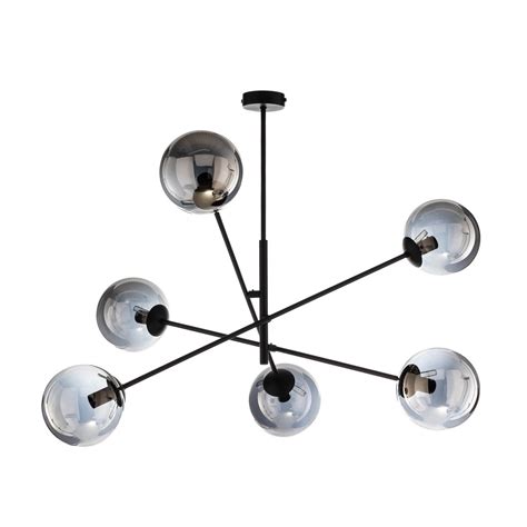 Linear Ceiling Light Black Graphite 6 Bulb Uk