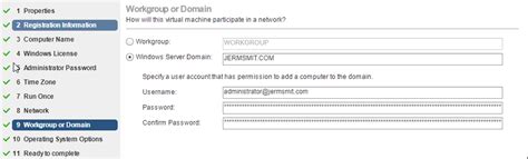 Vmware Guest Customization Specification Configure Domain Joining