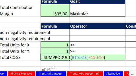 Basic Excel Business Analytics 58 Excel Solver To Maximize Contribution Margin Youtube