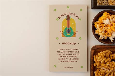 브라질 축제 Junina 축하 포스터 목업 디자인 프리미엄 Psd 파일