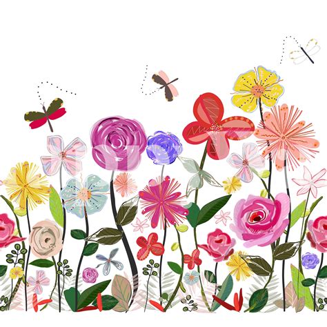 Spring Meadow Flowers Wallpaper Happywall