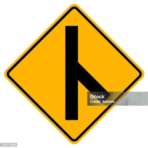 경고 표지판 흰색 배경에 오른쪽에 비뚤어진 측면 도로 교차로 0명에 대한 스톡 벡터 아트 및 기타 이미지 0명 거리 고속도로 Istock