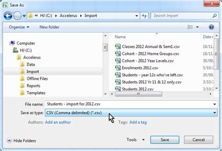 Setting Up CSV Files In Excel