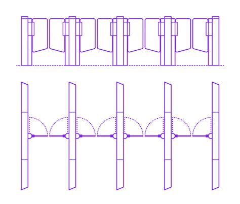 Turnstile Swing Gate Double Linear Dimensions And Drawings